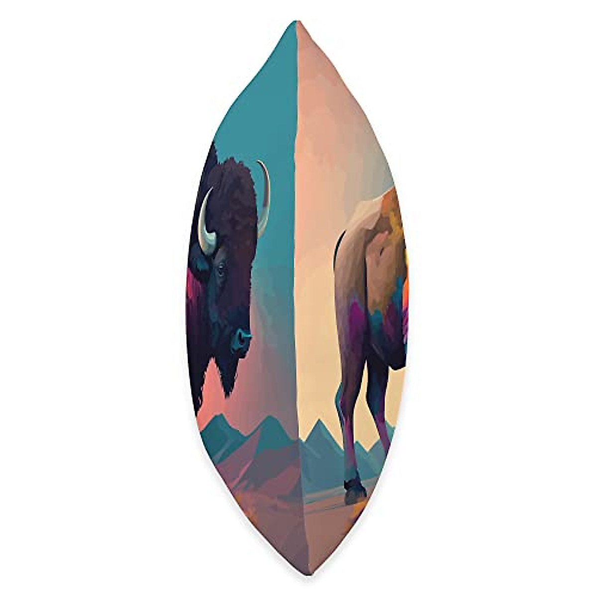 Buffalo Bison Watercolor Art Paint Buffalo Shirt American Bison Western Watercolor Throw Pillow, 16x16, Multicolor