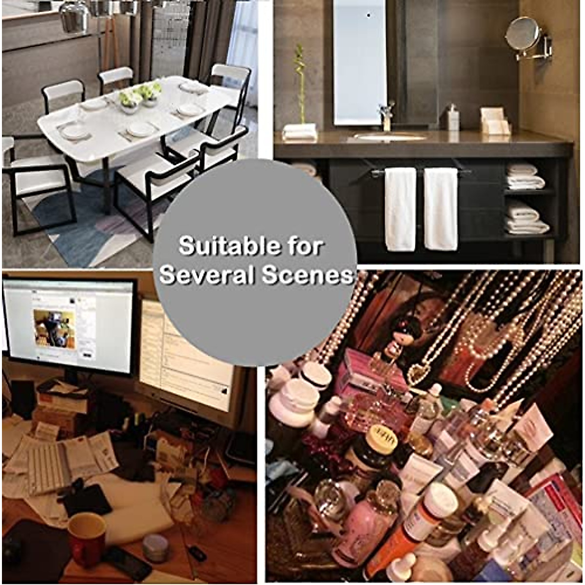 Ruimou Desk Drawer Organizer, felt Drawer Organizers Foldable Drawer Dividers Separators Storage Container for Makeup, Jewelries, Utensils in Bedroom Dresser, Office and Kitchen(8pcs/Set) (Pink)