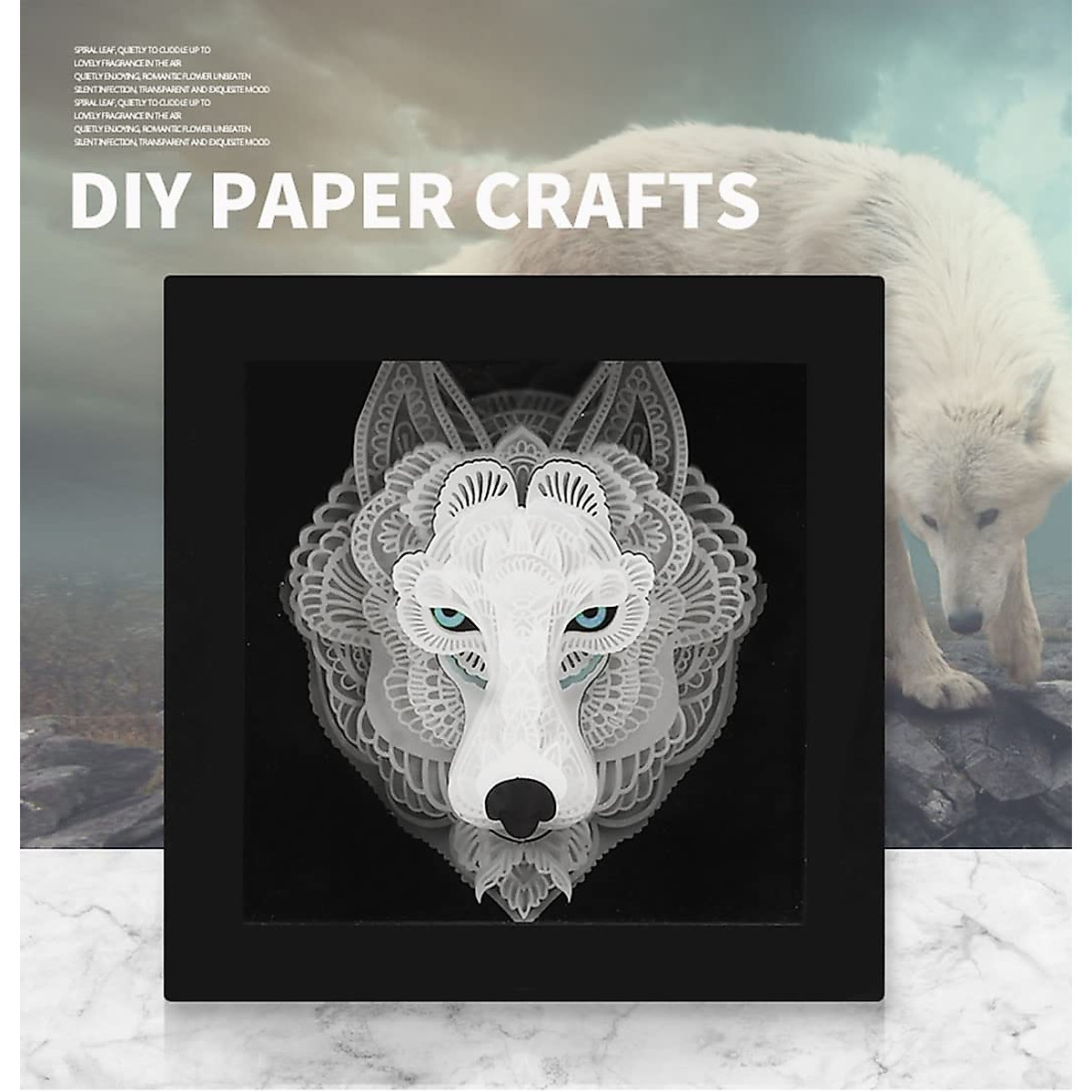 SIWEME 3D Puzzle for Adults&Kids, Funny Jigsaw Puzzle DIY Animal Paper Craft Kit 3D Paper Puzzle Wall Art Decor (Wolf)