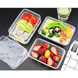 Tosnail 50 Pack 25 oz. Plastic Food Storage Containers with Lids Meal Prep Containers - Clear