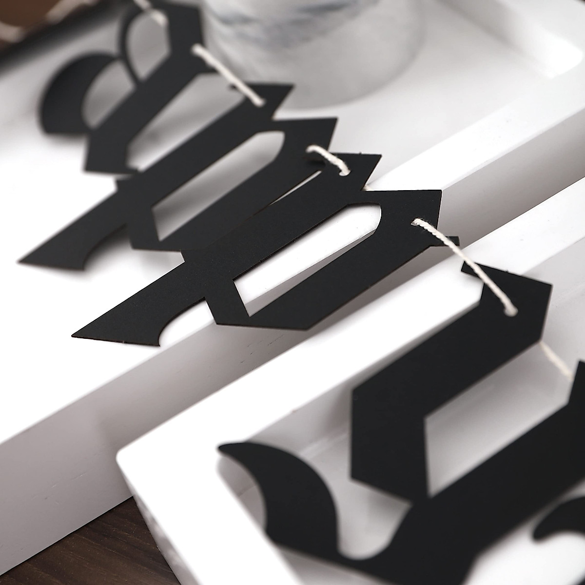 Gothic Letter Happy Birthday Banner - Old English Birthday Banner - Funeral Birthday Banner for 20th 30th 40th Birthday (Happy Birthday)