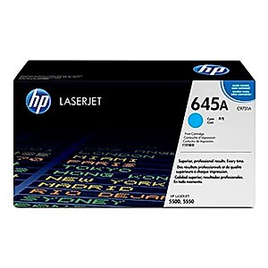 Original HP 645A Cyan Toner Cartridge | Works with HP Color LaserJet 5500, 5550 Series | C9731A