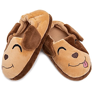 Knemksplanet Toddler Boys Girls Fuzzy Slippers Kids Cute Cartoon Unicorn Dinosaur Bunny Shoes Non-Slip Animals Fluffy Plush House Slippers Fur Lined Warm Indoor Bedroom Shoes