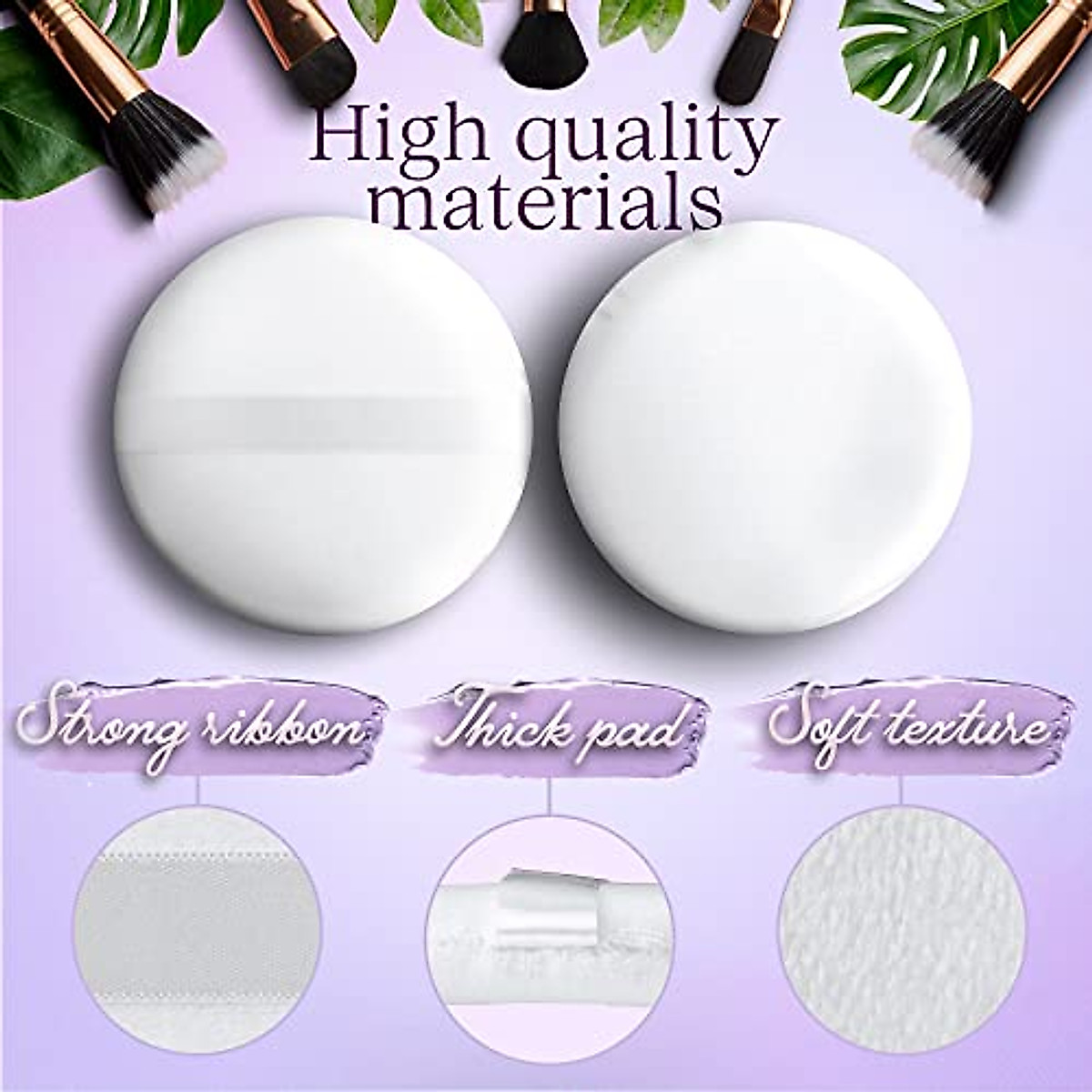 Powder Puffs - Extra Large Jumbo 4.5” - 100% Pure Cotton Soft Fluffy Washable Puff For Makeup Face Body Loose Powder Foundation