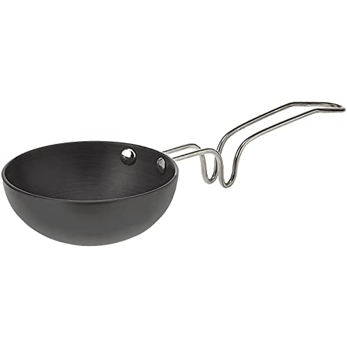 Eris Hard Anodized Mini Fry Pan/Tadka Pan, Black, 4.75"