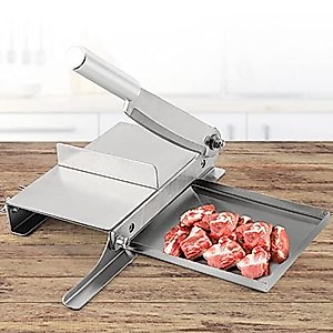 CGOLDENWALL Manual Meat Slicer Meat Bone Cutter Machine Chinese Medicine Jerky Slicer Rib Chicken Fish Frozen Meat Vegetables Deli Food Slicing Machine Home Cooking Use