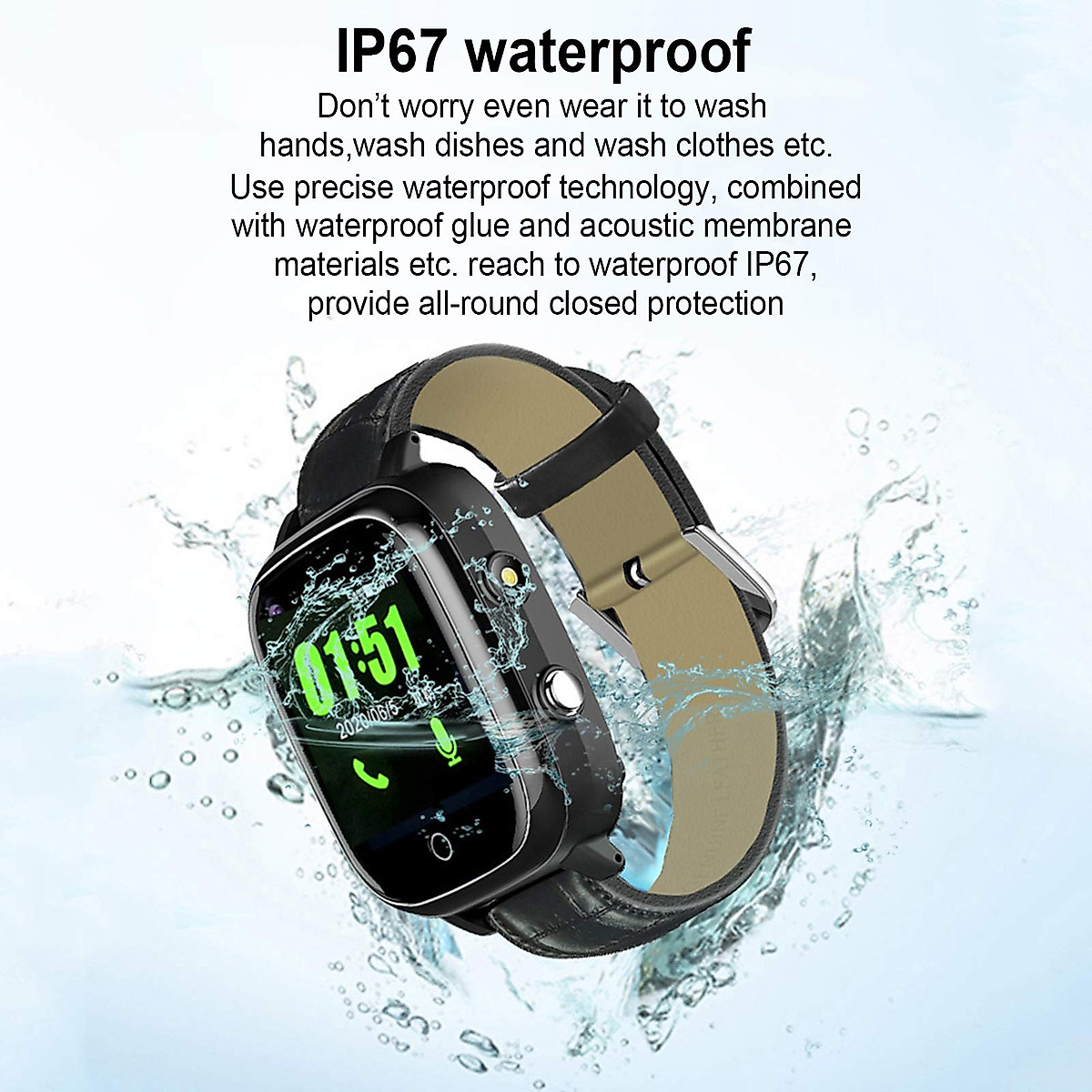 Elderly GPS Smart Watch Phone, 4G Heart Rate Blood Pressure Monitoring Smartwatch, 1.3" Touch Screen Camera Anti-Lost SOS Safety Fence Waterproof for Dementia Alzheimer's Christmas Birthday Gift