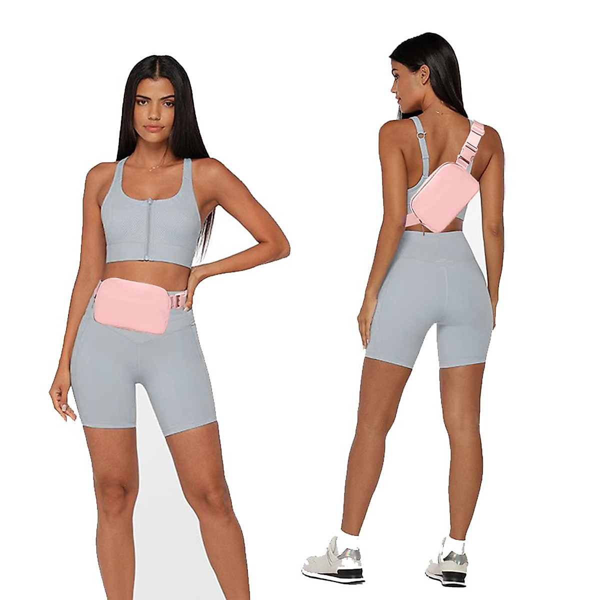 Fanny Belt Bag Waist Pack Crossbody Bags Bum Bag for Running Hiking Travel Workout Adjustable Strap for Women -pink