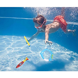 ZHFUYS Diving Pool Toy Underwater Swimming Throwing Diving Torpedo Shark,4 Pack