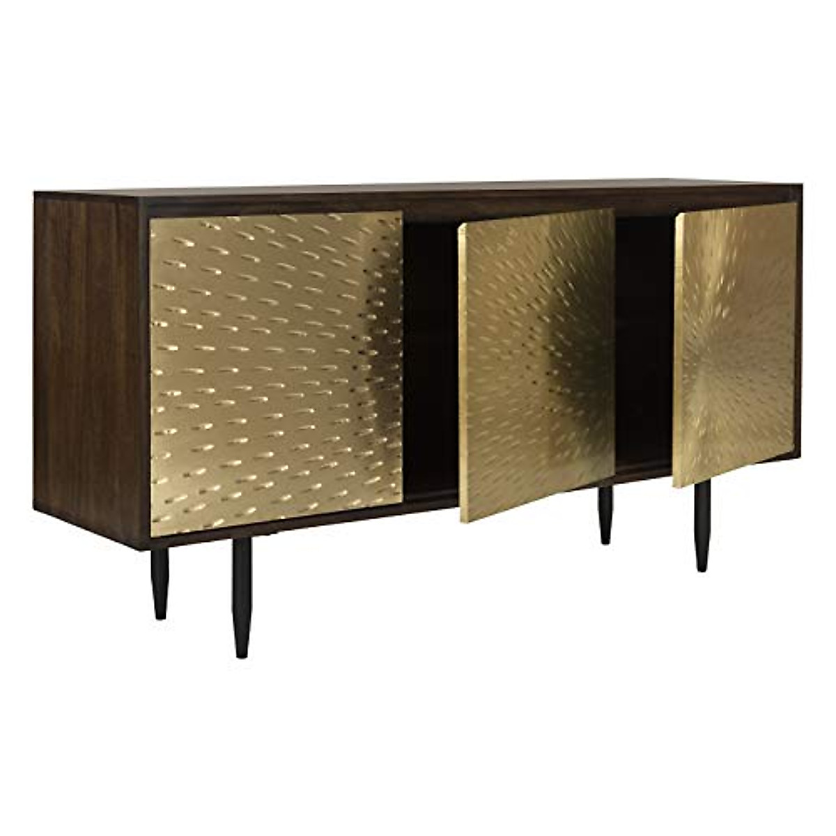 Safavieh Couture Home Eleni Modern Dark Brown and Shiny Brass 3-door Sideboard