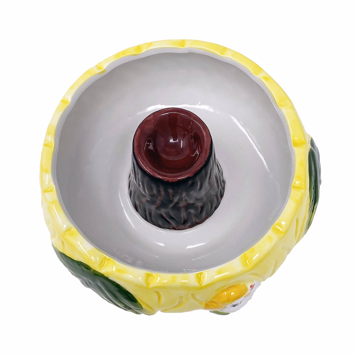 Amehla Scorpion Bowl, 32-ounce Fishbowl Tiki Mug, Hand-Painted Ceramic Island-themed Rum Punch Cocktail Glass with Flaming Volcano Lava Centerpiece