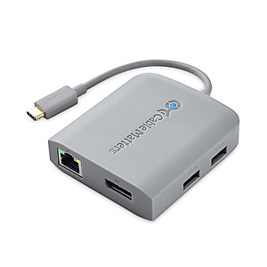 [Works with Chromebook Certified] Cable Matters USB C Hub Multiport Adapter with 4K DisplayPort, 2X USB 2.0, 100Mbps Fast Ethernet, and 60W PD