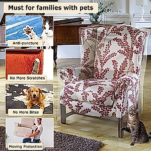 AKEfit Plastic Chair Covers Protectors Heavy-Duty Couch Cover for Sofa, Waterproof Dustproof Clear Moving Bags for Armchair or Recliner, Against Cat Dog Clawing, Transparent, SLSFZ-11C-S