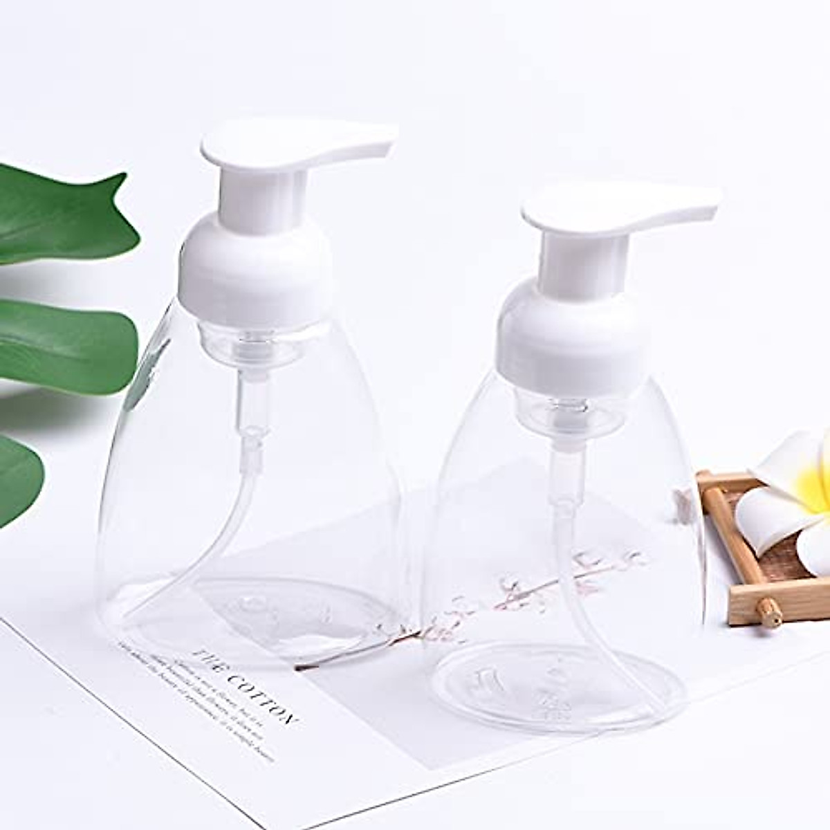 Soap Dispenser 250ml Clear Foaming Liquid Soap Dispenser Shampoo Lotion Shower Gel Hand Sanitizer Whipped Mousse Points Pump Bottle Lotion Dispenser (Color : Transparent) (White b)