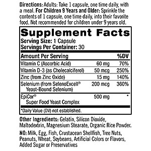 Natrol Immune Boost Capsules, Immune Support Dietary Supplement, Made with EpiCor Clinically Tested, Includes Vitamins C, D3, Selenium and Zinc, 30 Count