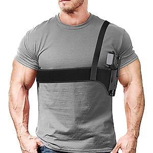 General Vertical Gun Holster Adjustable for Most Kinds of Pistols Xaegistac (Black2)