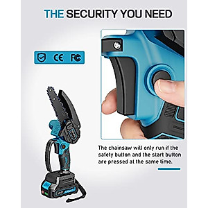 SINPY Mini Chainsaw 6-Inch, 21V Battery Powered Cordless Chainsaw, Portable Handheld Brushless Chain Saw with Safety Lock for Gardening Branch Trimming, Yard Cleaning, Outdoor Wood Cutting.