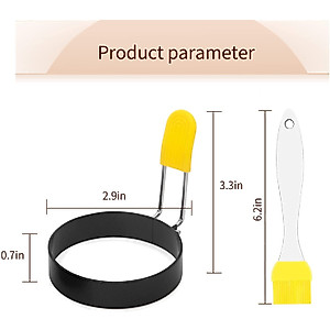 Qixin QIXIAN 2 Pack Fried Egg Mold,Reusable kitchen cooking toolsNon Stick Egg Moulds,Pancake Mould Cooking Rings for Frying Pan.