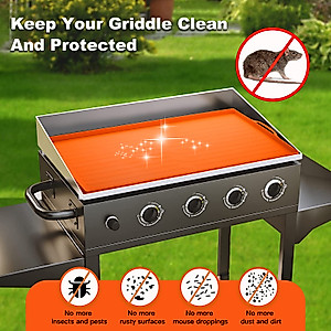 Griddle Mat Silicone Protective Cover, 28" Silicone Grill Cover Blackstone Accessories Protective Mat Cover for Blackstone 28 Inch Griddle - Heavy Duty Food Grade Silicone BBQ Grill 28" x 18"