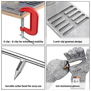 Oyster Shucker Tool Oyster Clam Opener Machine with 5 Adjustable Height, Stainless Steel Shucker Machine Tool Set Including Knife, Glove & G-Clip for Hotel Buffet and Home