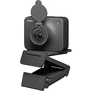 OBSBOT Meet 1080P 60FPS Webcam, Full HD Auto-Focus & AI-Powered Framing Computer Camera, Background Replacement, HDR, Adjustable FOV, Webcam for Conferencing, Video Calling, Live Sreaming, PC, Laptop