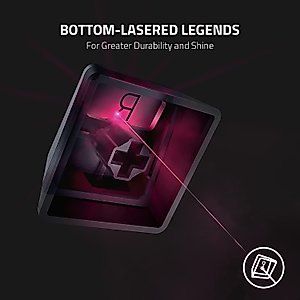 Razer Phantom Keycap Upgrade Set: Unique Stealth Design - Translucent Sides - Bottom-Lasered Legends - Keycap Removal Tools & Stablizers - Universal Compatiability - Black