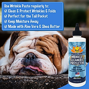 Bodhi Dog Wrinkle Cleaner and Protector | Extra Large 8oz | Soother & Protect Wrinkles & Skin | Stain Remover & Anti Itch for Bulldogs & Pugs | Made in The USA