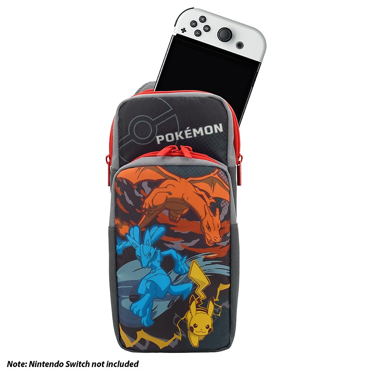 Nintendo Switch Adventure Pack (Pikachu, Charizard, and Lucario) Travel Bag - Officially Licensed by Nintendo & Pokémon