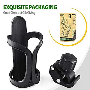 2 Pack Stroller Drink Holders, Universal Cup and Bottle Holder for Trolleys, Walkers and Bikes