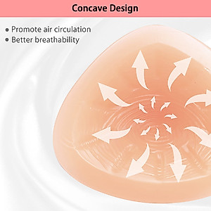 OMMITO Silicone Breast Form Enhancer Mastectomy Prosthesis Triangle Bra Pad (1 Piece) B+ Cup