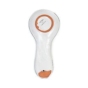 Enchanted Talavera Hand Painted Ceramic Spoon Rest Kitchen Counter top Utensil Holder For Spoons Spanish Mexican Decorations (Multi)