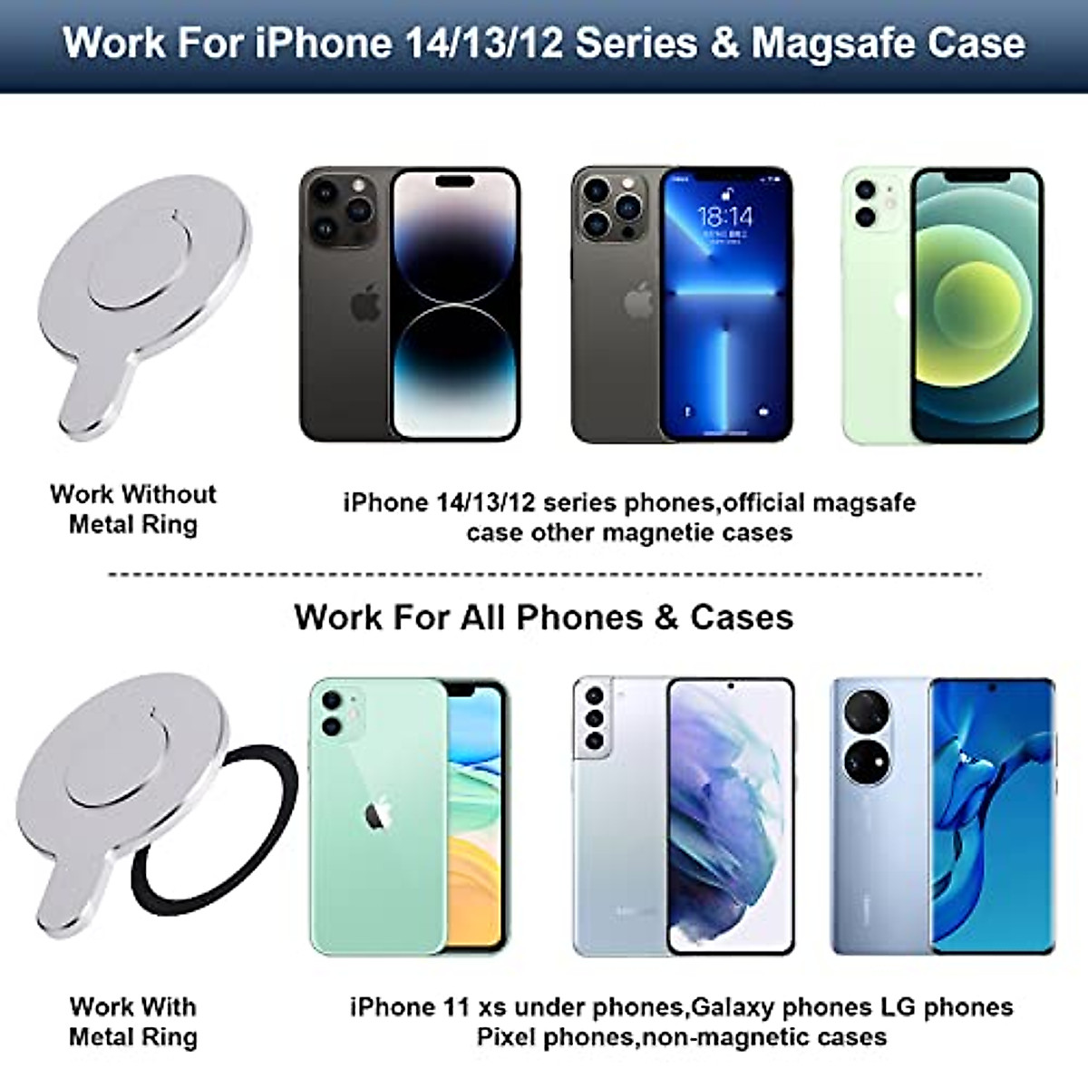 UBeesize DJI Magnetic Ring Clamp Holder for Any Phone,for Magsafe DJI OM6 / OM5 / OM4 SE / OM4 Adapter,Compatible with DJI OM Accessories and DJI Osmo Gimbal Stabilizer