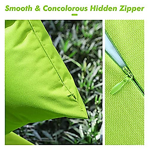 Lewondr Waterproof Throw Pillow Cover, 2 Pack Hello Printing Outdoor Throw Pillow Case UV Protection Garden Cushion Cover for Patio Sofa Couch Balcony Decor 18"x18"(45x45cm), Fluorescent Green