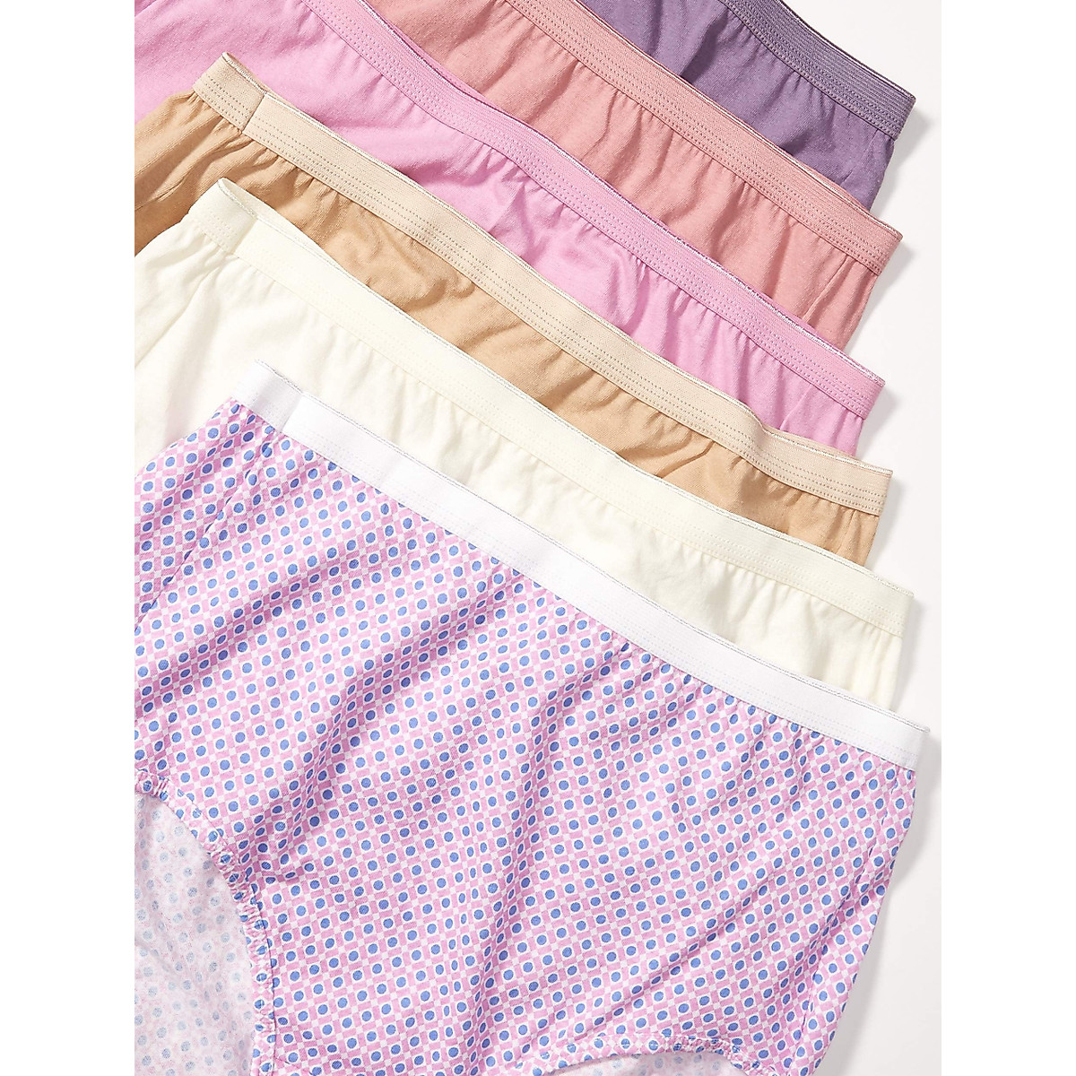 Hanes Women's Plus Just My Size Waist Cotton Underwear, High-Rise Brief, 6-Pack (Colors May Vary), Solid/Print Mix, 11