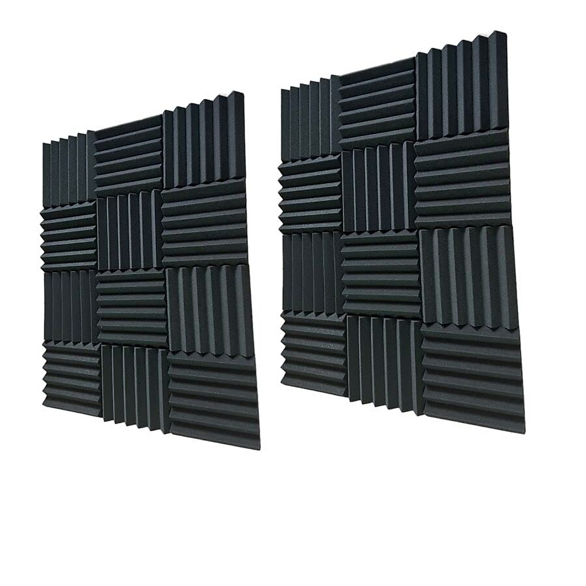 24Pack Black 12"X 12"X2" Acoustic Panels Studio Soundproofing Foam Wedge Tiles