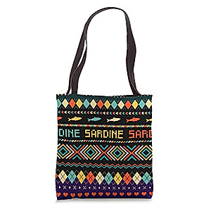 SARDINE Love Pattern Tribal Vintage Retro Classic Tote Bag