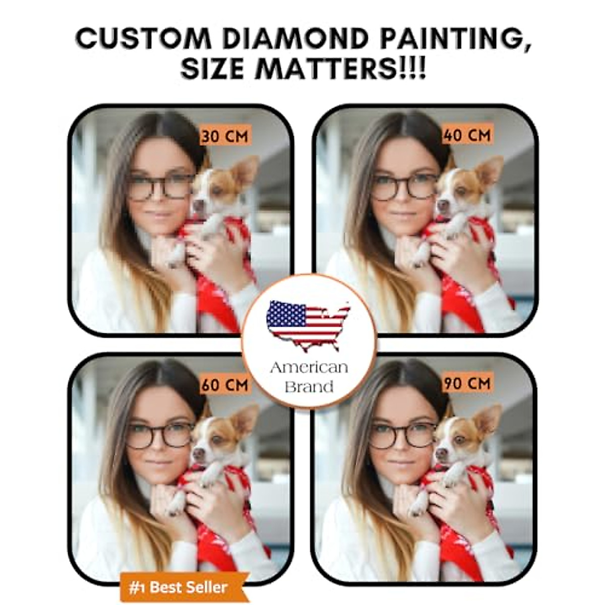 Vanilla and Cinnamon Custom Diamond Painting Kits for Adults - Personalized Diamond Art, Custom Diamond Art Kits, Round Drill(11.8 INCH / 20x30 CM)