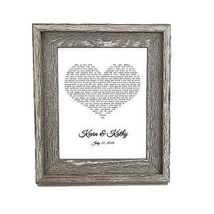 Personalized 1st Anniversary Gift For Him Or Her First Year Wedding Paper Anniversary Lyrics First Dance Song, Your Own Words, Present Wife Unique