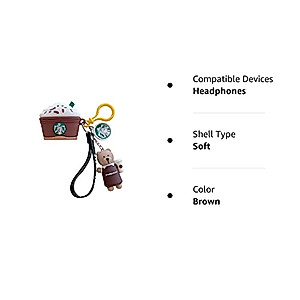 ZBDLXMD Compatible with AirPods 3rd Generation case,(2021 Release) Cute 3D Cartoon Kawaii Funny Fun Airpods 3 case, esigned with Drink Cup Keychain for Apple AirPods 3 Charging Case(Brown Coffee Cup)