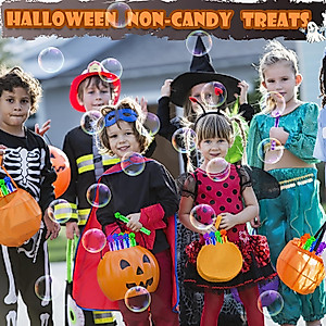 Kannove Halloween Mini Pumpkin Bubble Wands Toys Gifts for Kids 20 Pack,Small Halloween Basket Goodie Bag Stuffer Fillers Party Favors Prizes for Toddlers,Halloween Trick or Treat Toys for Boys Girls