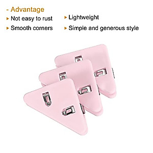 PATIKIL Multifunctional Document Clip,5Pcs Triangular Clips for Books Pages, Prevent Books Curling for Office, Reading Markers Clips, Pink
