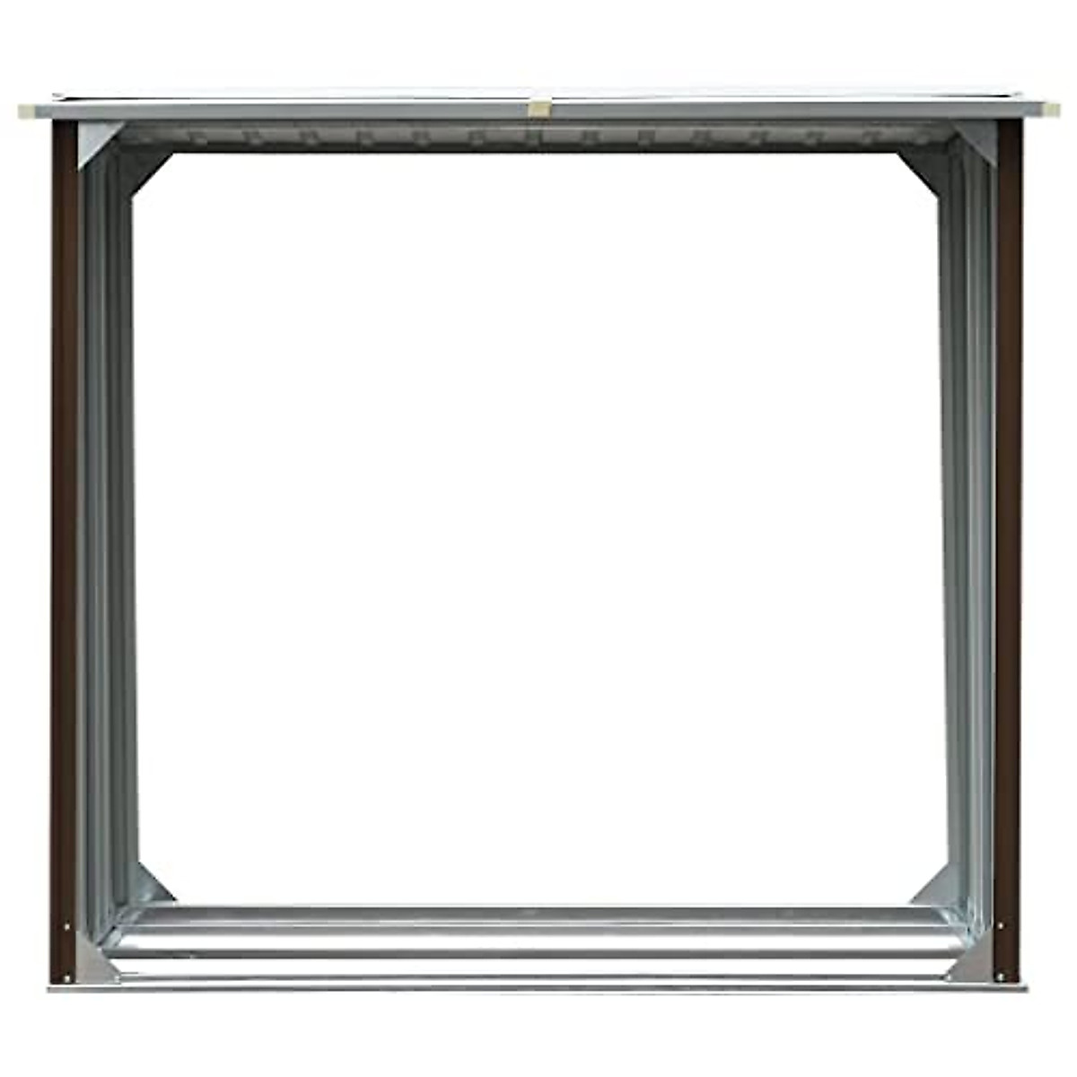 vidaXL Garden Log Storage Shed Heavy Duty Outdoor Backyard Timber Storage Cabin Firewood House Galvanized Steel 67.7" Gray