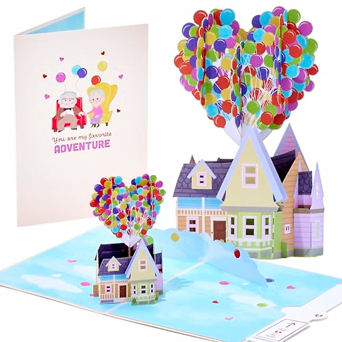 Lovepop Everyday Pop-Up Card for Her and Him - 3D Disney & Pixar Greeting Cards for Boys, Girls, Men, Women - My Favorite Adventure - 5" x 7" Up House Card - Blank Note Card & Envelope Included