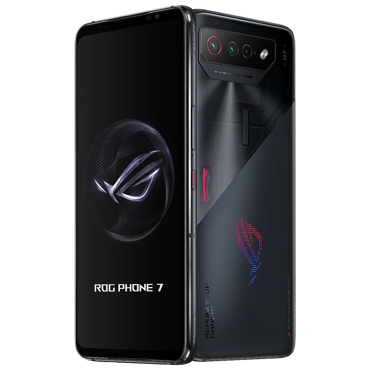 ASUS ROG Phone 7 6.78" FHD+ 2448x1080 165Hz, 6000mAh Battery, 50MP/13MP/5MP Triple Camera, 16GB RAM, 512GB Storage, 5G LTE Unlocked Dual SIM, Phantom Black, AI2205-16G512G-BK