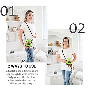 FABMODE 5PCS Avocado Bag Gift Set Plush Crossbody Shoulder Bag Cute Cartoon Avocado Messenger Fruit Purse Avocado Gifts for Women with Adjustable Strap Avocado Necklace Earrings Brooch Pin