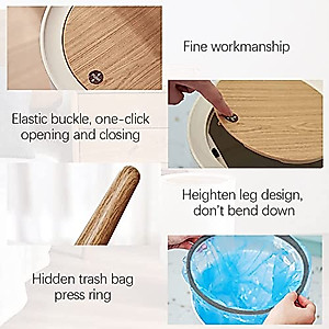 Press Cover Round Trash Bin with Legs Metal Surface with Embossed Strips Close up Abstract Push Top Trash Can with Lid Dog Proof Garbage Can Wastebasket for Living Room 7L/1.8 Gallon