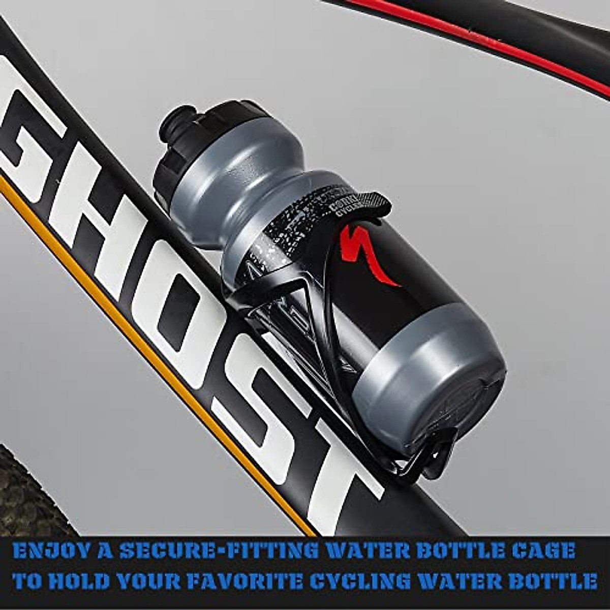corki Cycles Bike Water Bottle Holder, Right Side Load Bicycle Water Bottle Cage for Road & Mountain Bikes Black 2-Pack