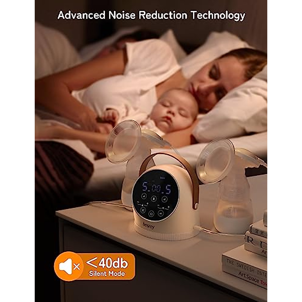 Besrey Double Electric Breast Pump: 200% EFFICIENT with Double Pump & Double Valve, 3 Modes 9 Levels, Memory Function, 10 Breastmilk Storage Bags & 21mm/24mm Flanges Breastfeeding Pump