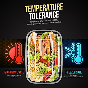 Glotoch 50 Pack【34OZ】Meal Prep Container Microwave Safe,Upgrade Durable Food Storage Containers With Lids,To Go Containers For Lunch/Takeout/Travel BPA-free, Stackable,Dishwasher/Freezer Safe