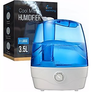 Cool Mist Humidifiers for Bedroom – 3.5L Large Room Humidifier – Personal Humidifier with 360-Degree Rotating Nozzle and Auto Shut-Off – Quiet Baby Humidifiers for Nursery, Bedroom